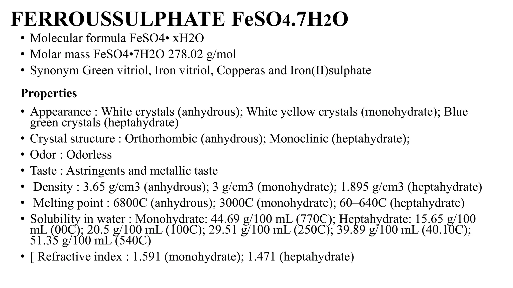 Pharmaceutical Inorganic Chemistry Unit IVMiscellaneous compounds ...