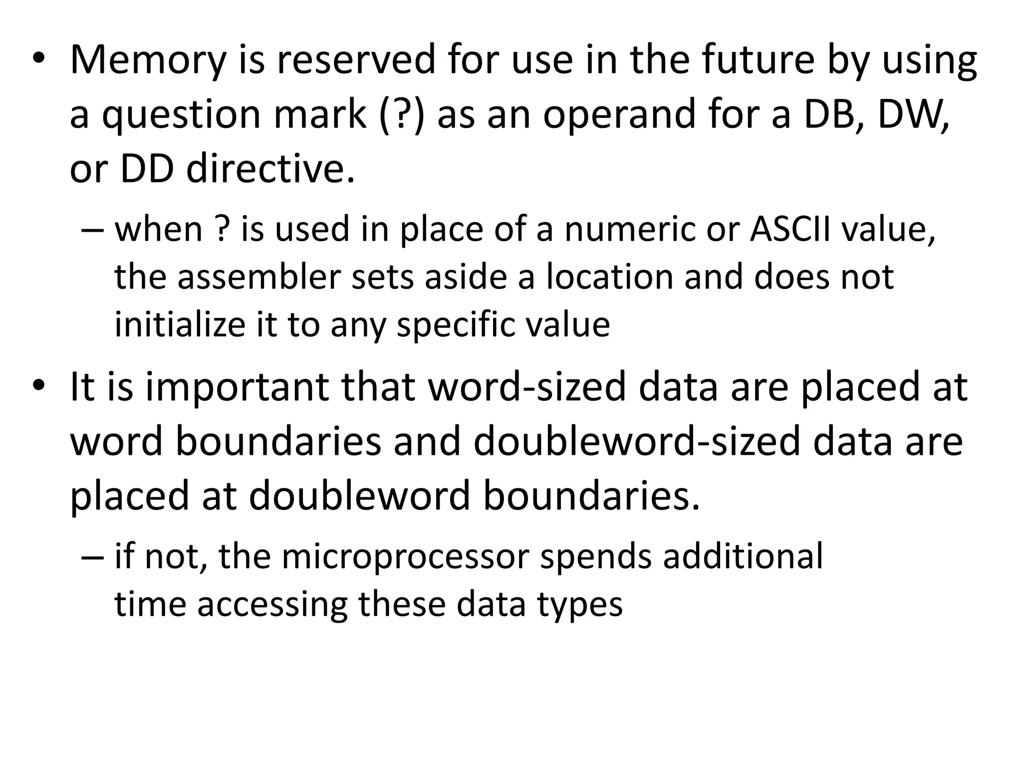 Microprocessor Miscellaneous datatrans+directives | PPTX