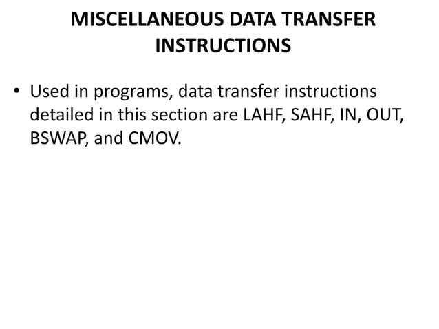 Microprocessor Miscellaneous datatrans+directives | PPTX