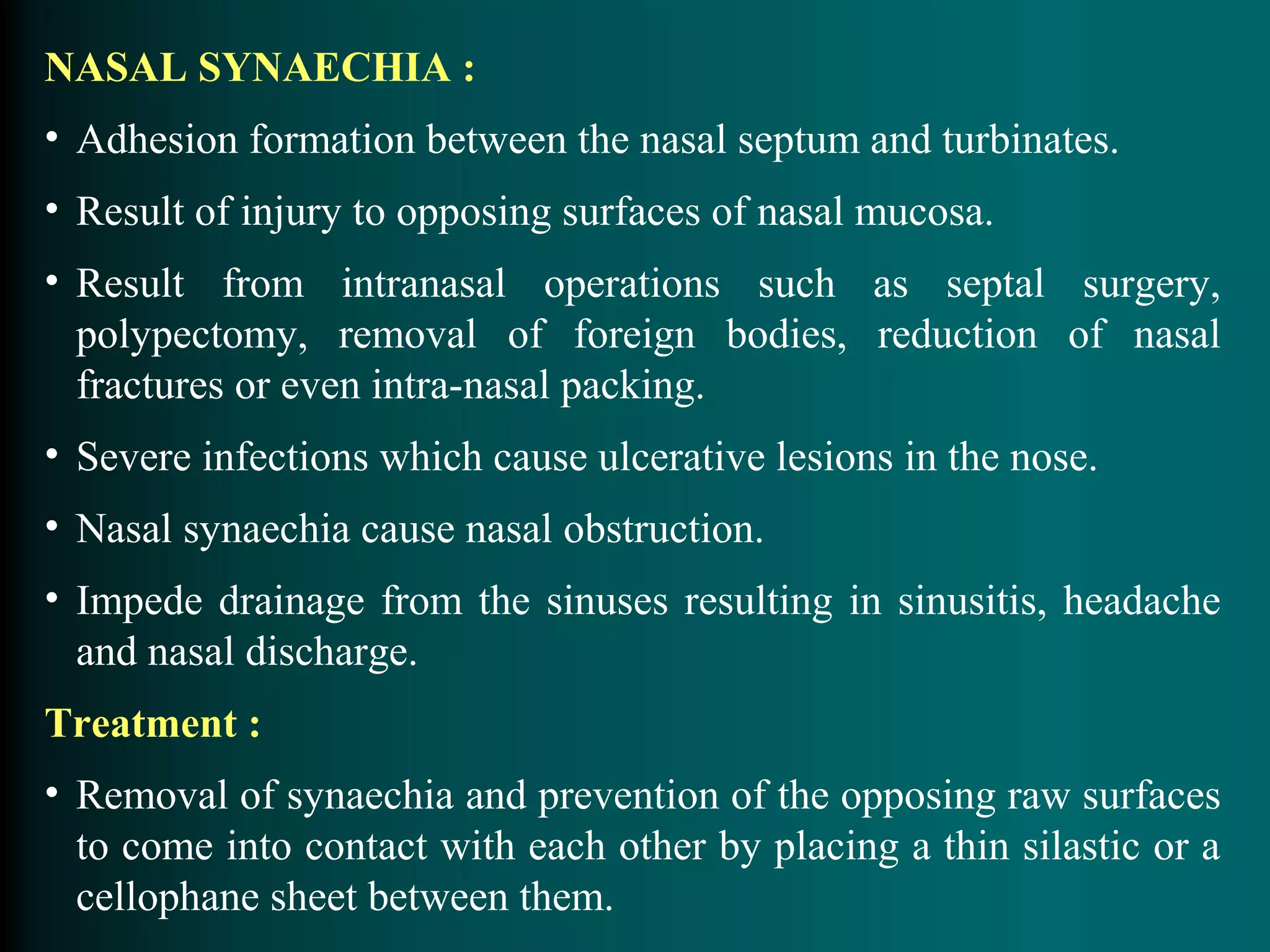 Miscellaneous disorders of nasal cavity | PPT