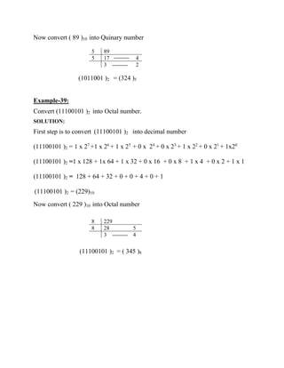 Miscellaneous examples of binary , quinary and octonary numbers (2) | PDF