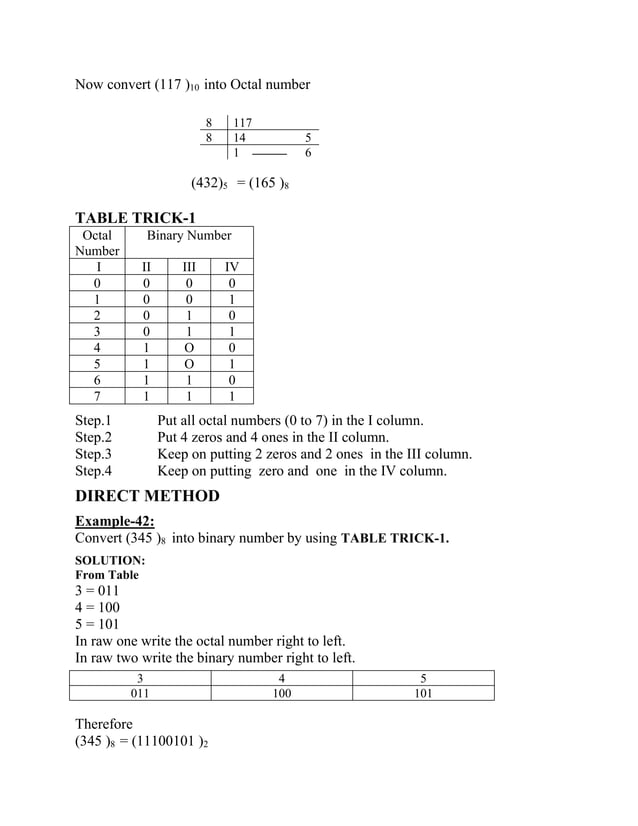 Miscellaneous examples of binary , quinary and octonary numbers (2) | PDF