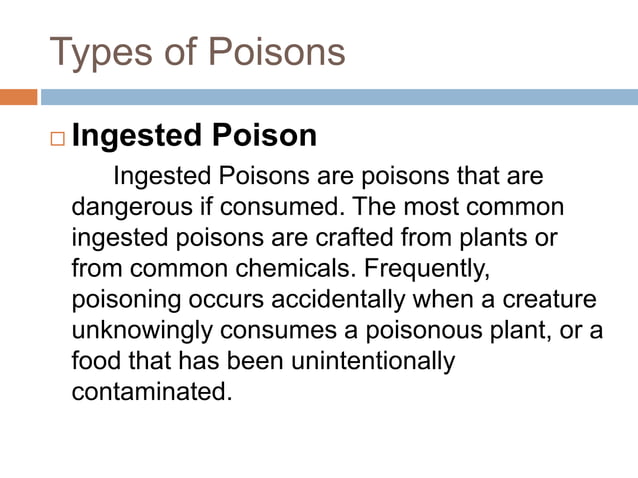 Miscellaneous poisons | PPTX