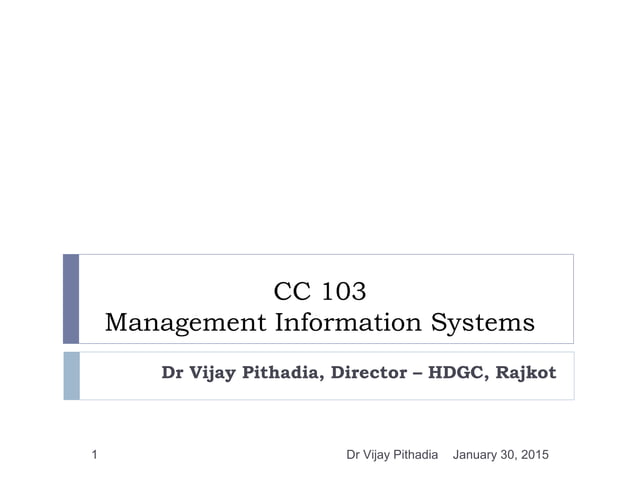 MIS Introduction | PPT