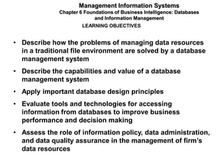 6 - Foundations of BI: Database & Info Mgmt | PDF