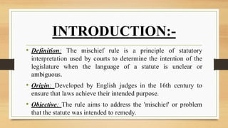 Mischief Rule of Interpretation by Puja Dwivedi | PDF