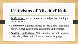 Mischief Rule of Interpretation by Puja Dwivedi | PDF
