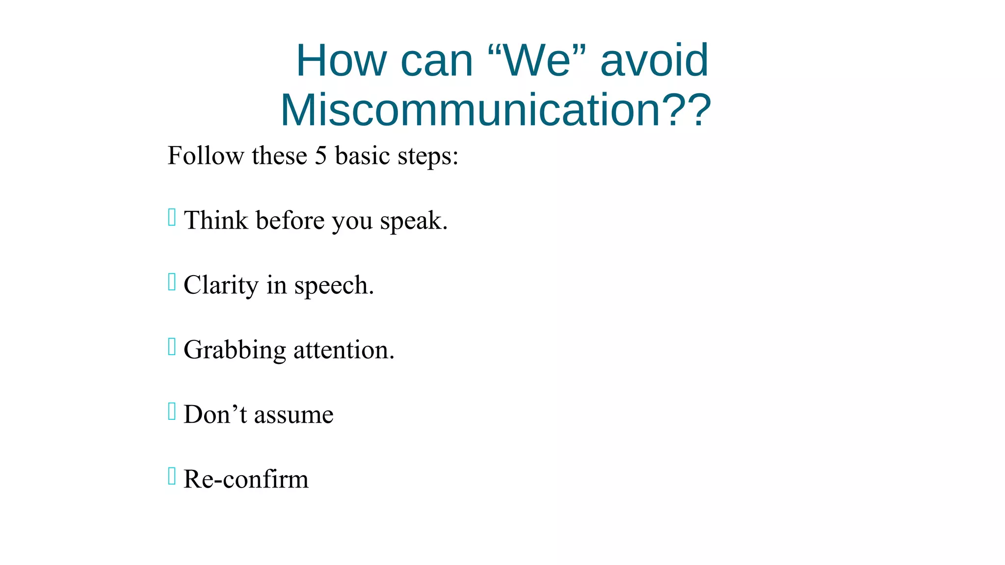 Miscommunication | PPT