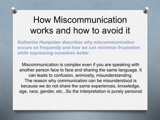 Miscommunication | PPTX