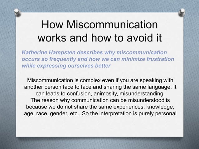 Miscommunication | PPTX | Family and Relationships