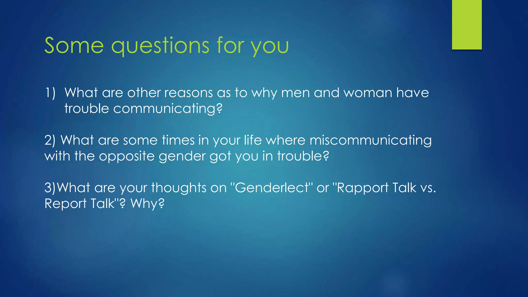 Miscommunication between men and woman | PPTX