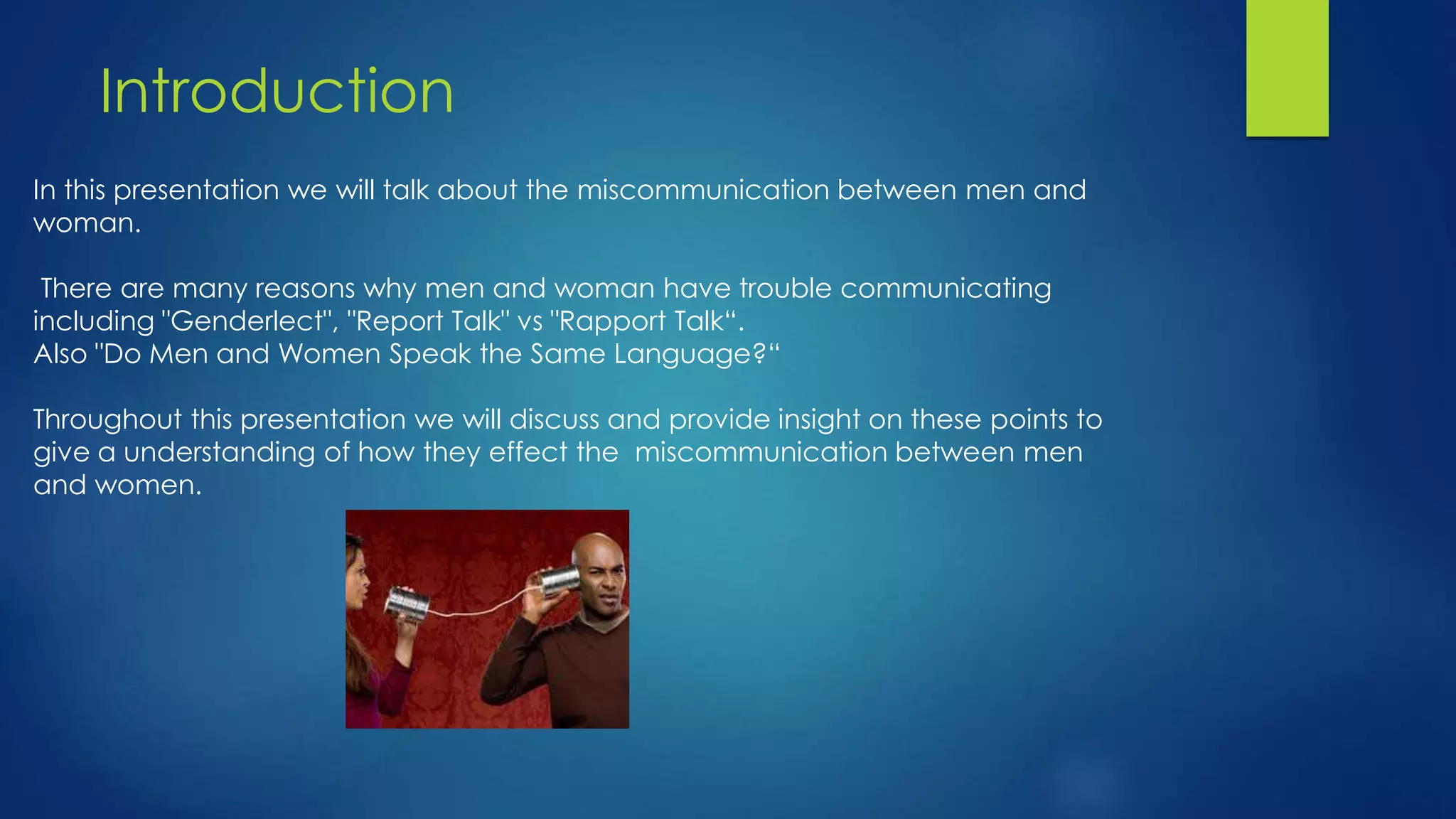 Miscommunication between men and woman | PPTX