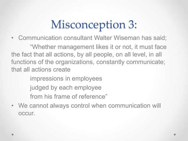 Misconceptions about Managerial Communication ppt | PPT