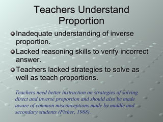 Misconceptions involving ratio and proportion | PPT