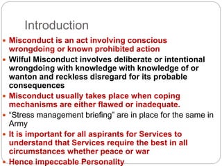 Misconduct behaviours in armed forces | PPT