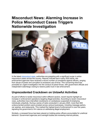 Misconduct News: Police Misconduct Cases Surge, Prompting Urgent ...