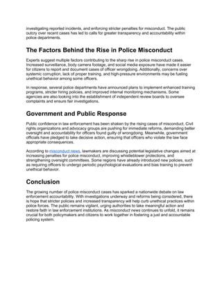 Misconduct News: Police Misconduct Cases Surge, Prompting Urgent ...