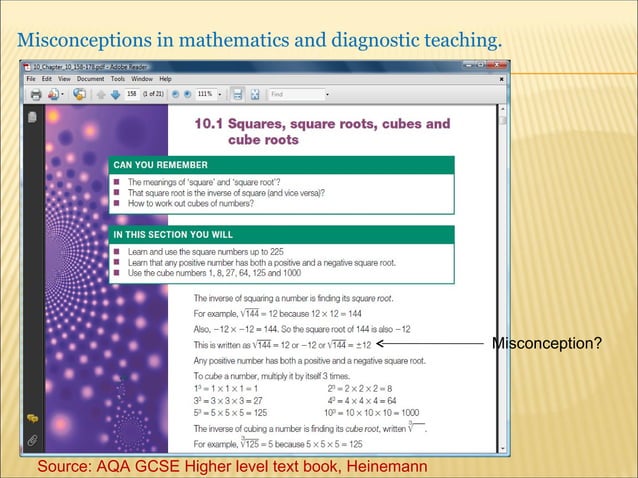 Misconceptions in mathematics | PPT