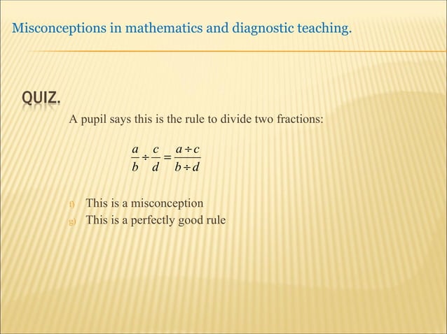Misconceptions in mathematics | PPT