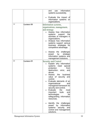 Mis course outline final | DOC