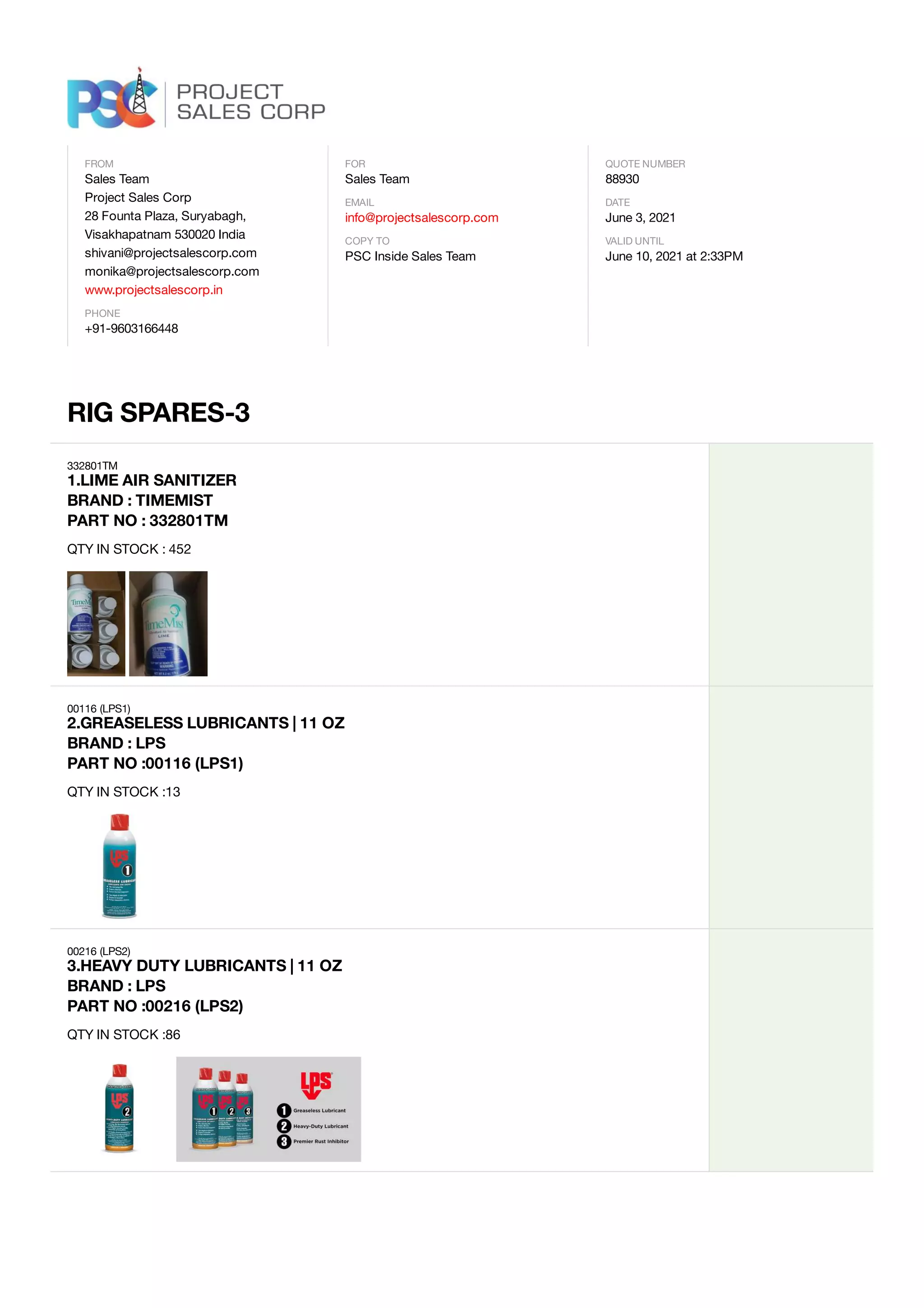 Miscellaneous Rig Consumables in Stock | PDF