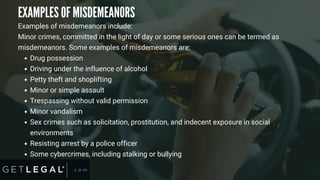 Misdemeanor meaning and types of crimes & what is moving traffic ...