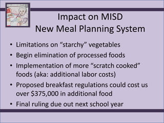 MISD Student Nutrition June 2011 | PDF