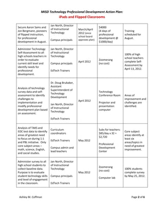 MISD Technology Professional Development Action Plan | PDF