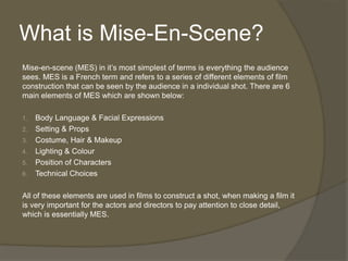 Mise-En-Scene in Films | PPTX