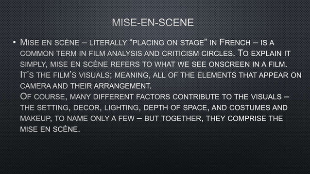 Mise en-scene analysis - BTEC Level2 | PPT