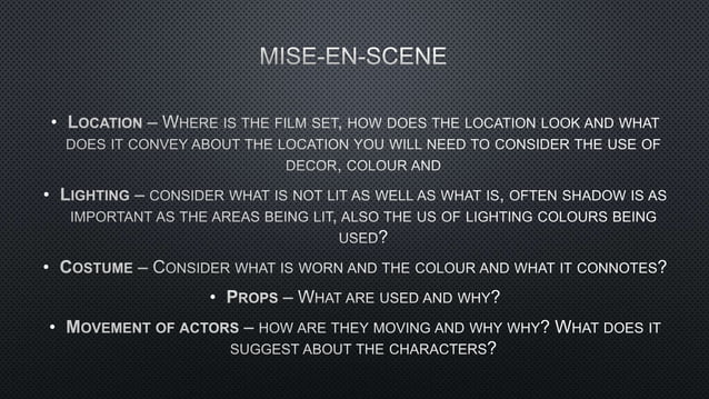 Mise en-scene analysis - BTEC Level2 | PPT