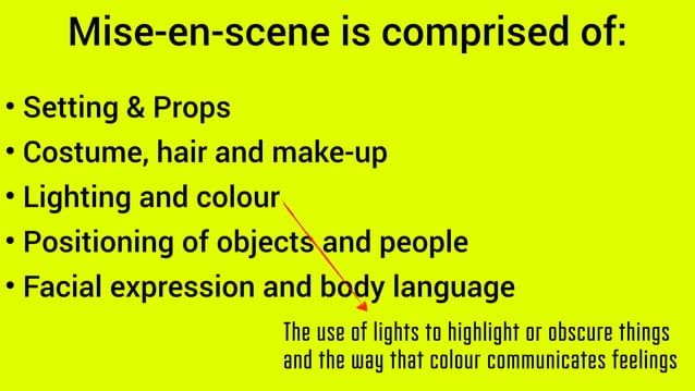 Film Language: Mise-En-Scene explanation and examples. | PDF | Makeup ...