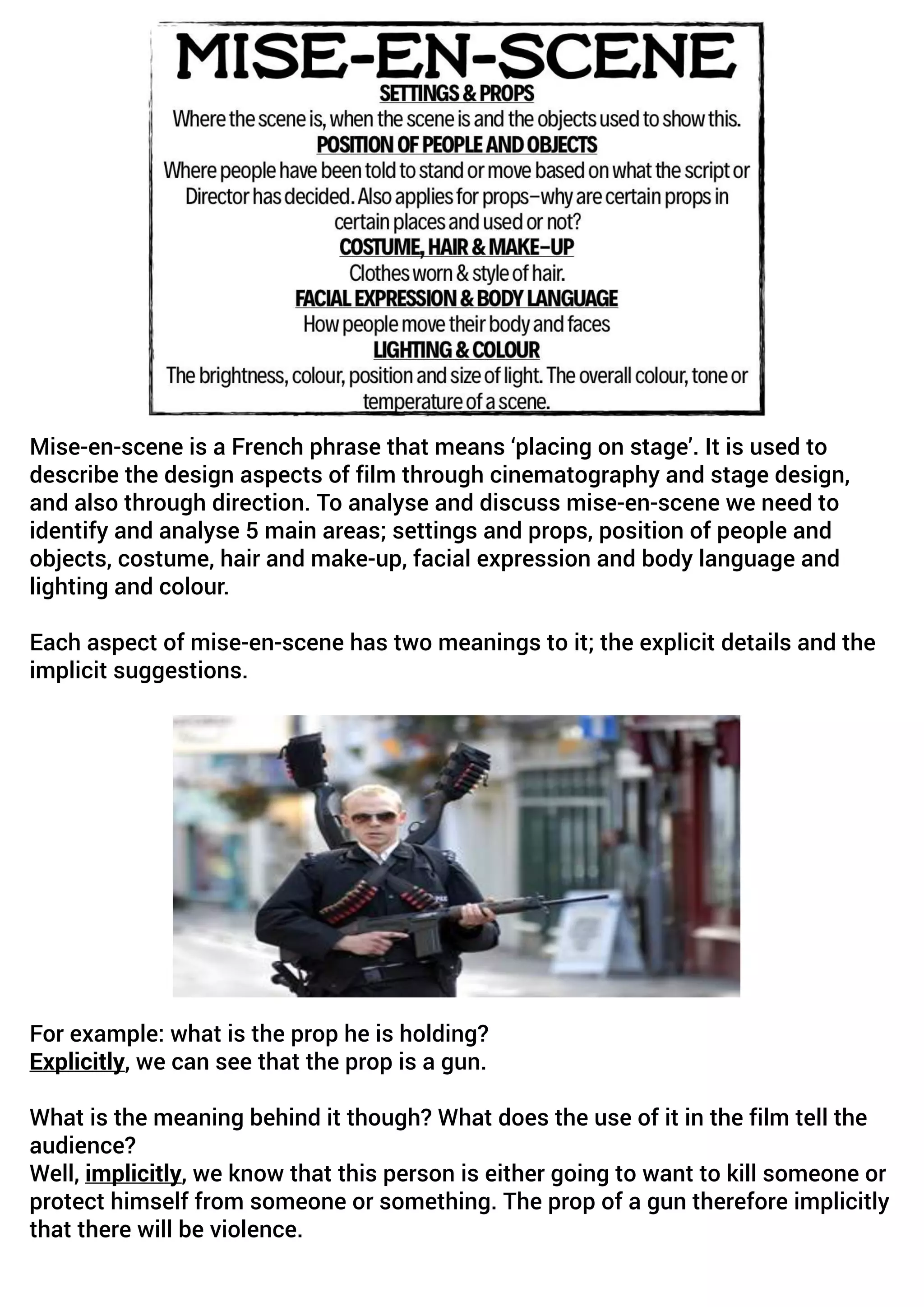 Mise-en-scene introduction and study guide | PDF