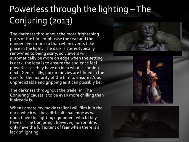 Mise en-scene of 'The Woman in Black' and 'The Conjuring' | PPTX