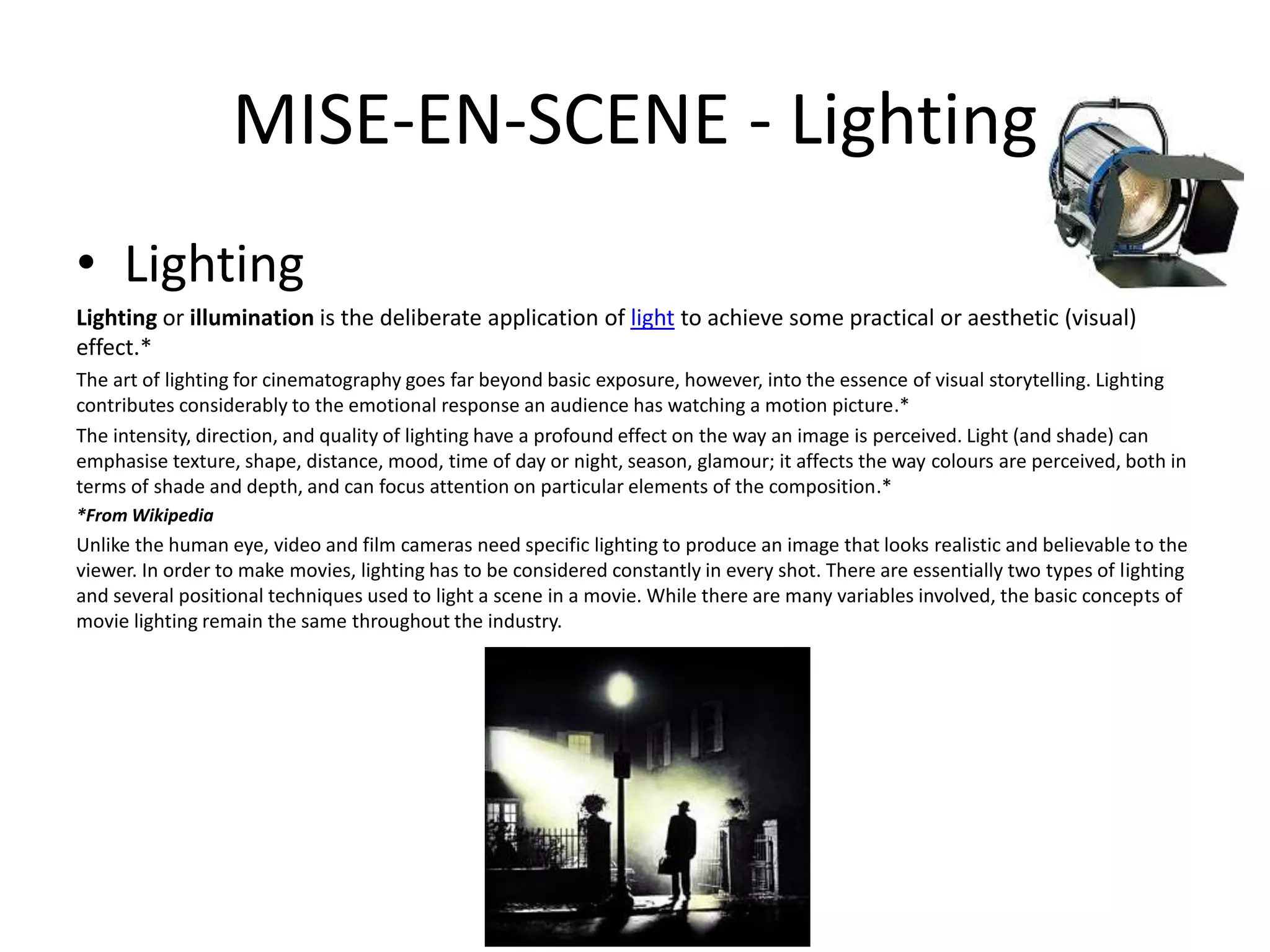 Mise en - scene yr 12 | PPTX