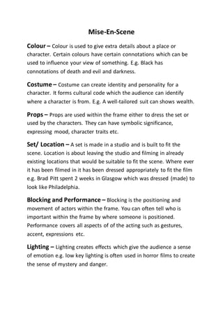 Mise en scene | PDF