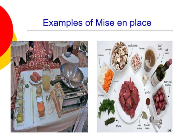 MISE EN PLACE.ppt | Cooking | Food & Drink