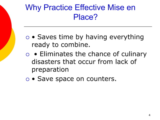 MISE EN PLACE.ppt | Cooking | Food & Drink