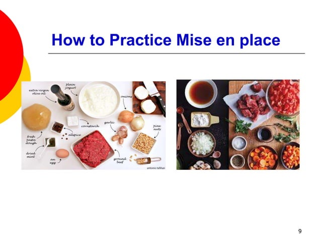 MISE EN PLACE.ppt | Cooking | Food & Drink