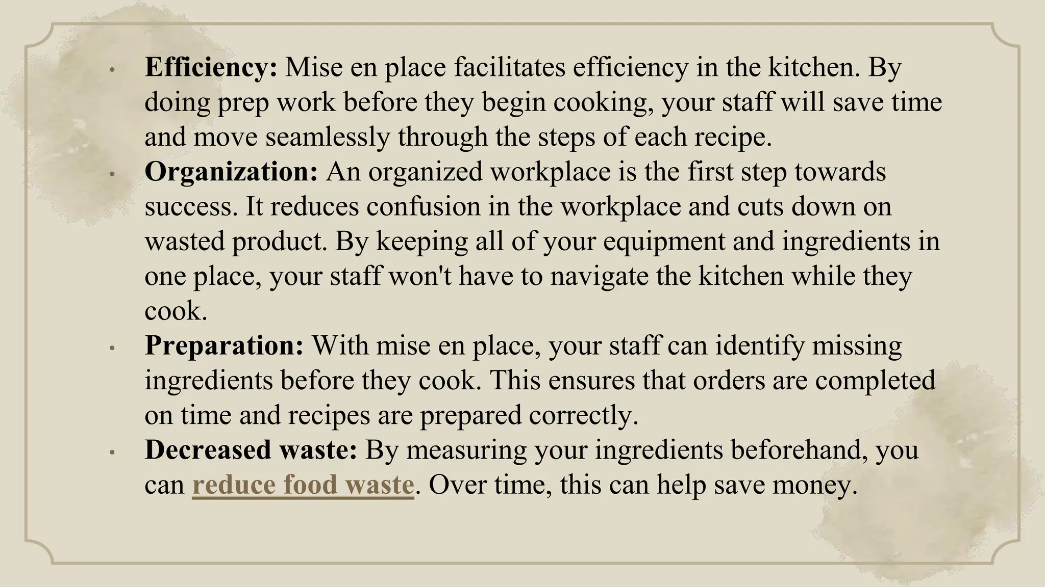 MISE EN PLACE food beverage services NC II | PPTX