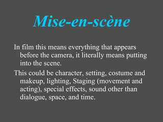 Mise en scene | PPT | Soundtracks, TV and Showtunes | Music