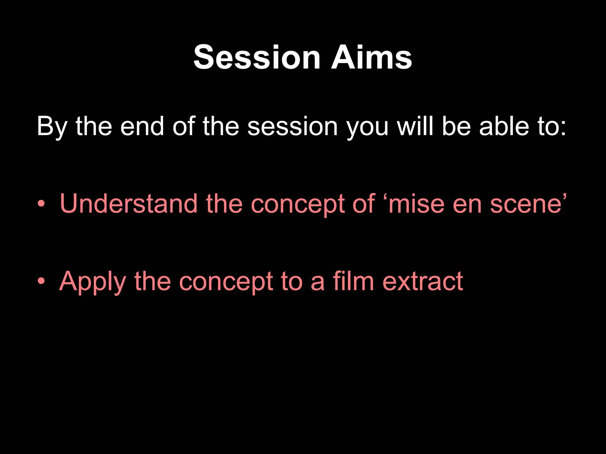 Film language - mise en scene | PPTX