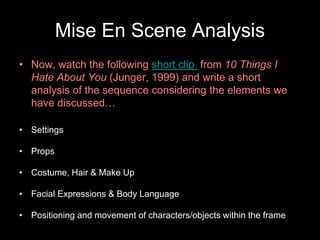 Film language - mise en scene | PPTX