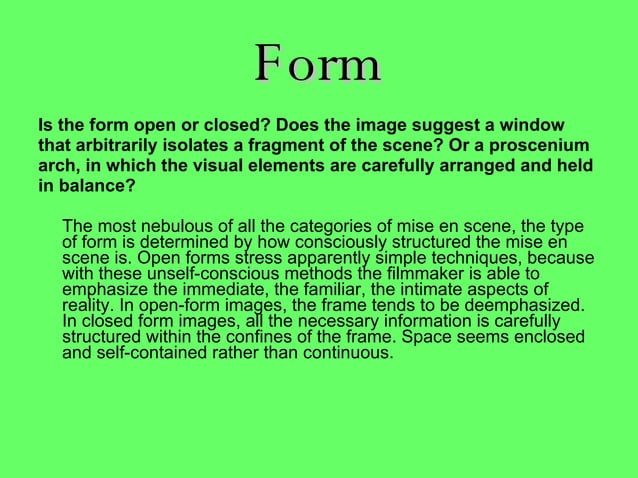 Mise En Scene Analysis | PPT | Cameras and Camcorders | Consumer ...