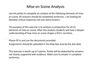 Mise En Scene Anaylsis | PPT