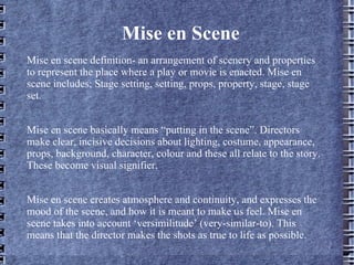 Mise en scene and semiotics | ODP