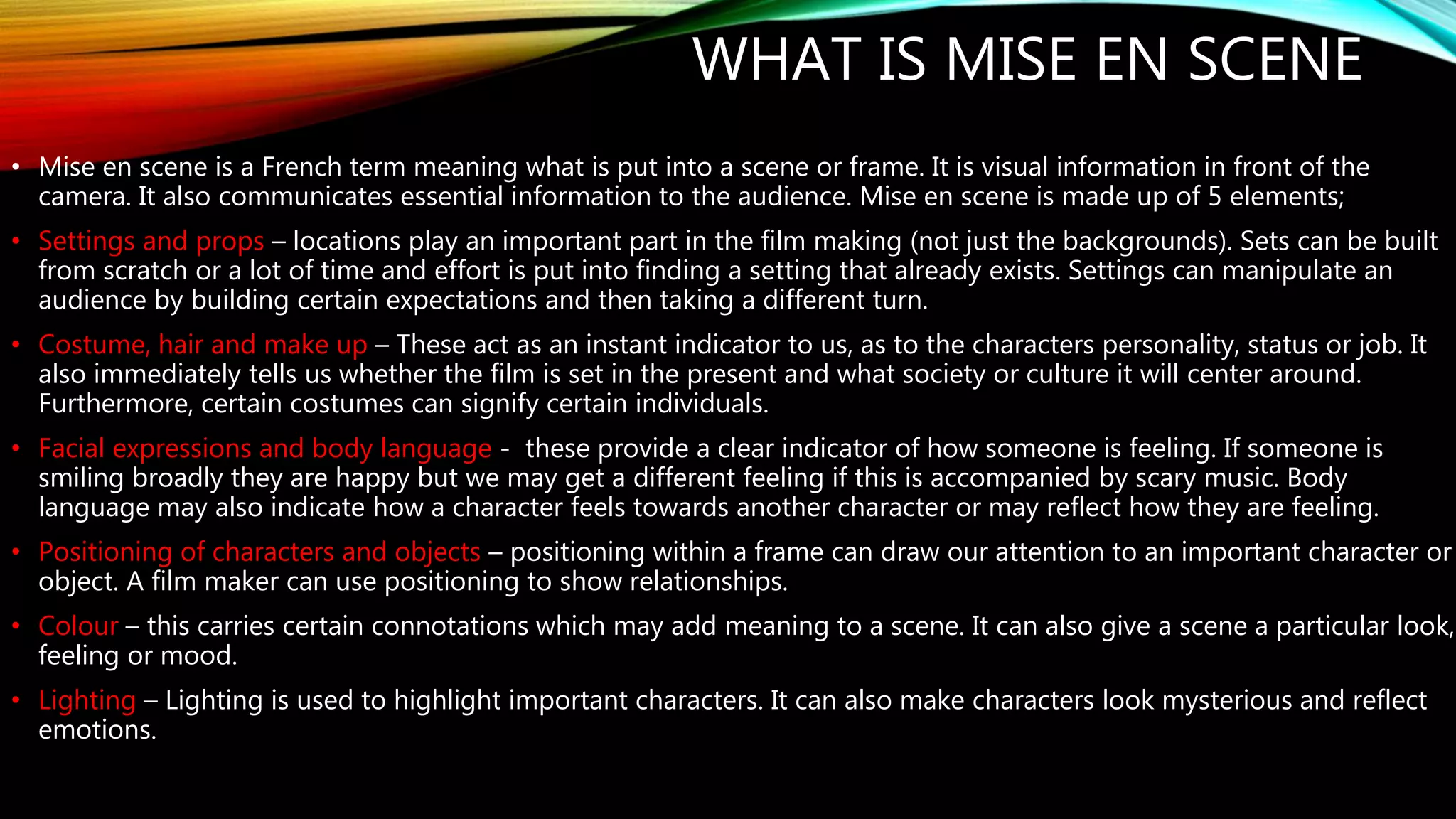 Mise en scene horror movie | PPTX