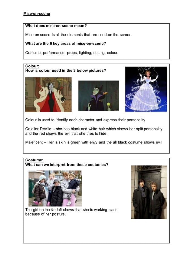 Mise en Scene Work | PDF