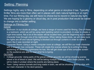 Mise en scene research and planning | PPT