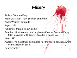 Misery (Book & Movie) | PPTX